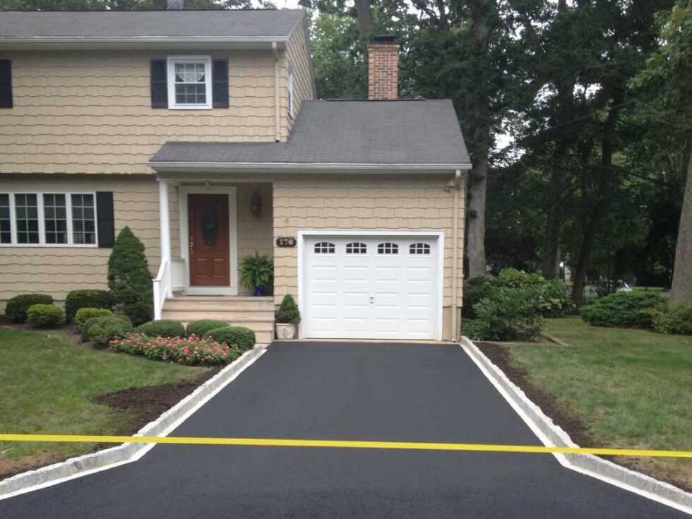 Asphalt Driveway With Belgian Block Curb In Eatontown - Angelo's Paving